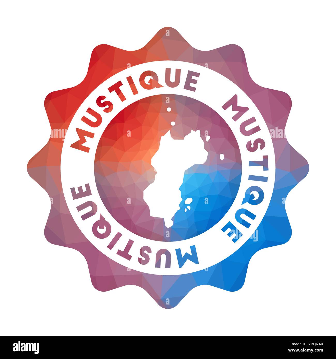 Mustique low poly logo. Colorful gradient travel logo of the island in ... Mustique low poly logo. Colorful gradient travel logo of the island in ...