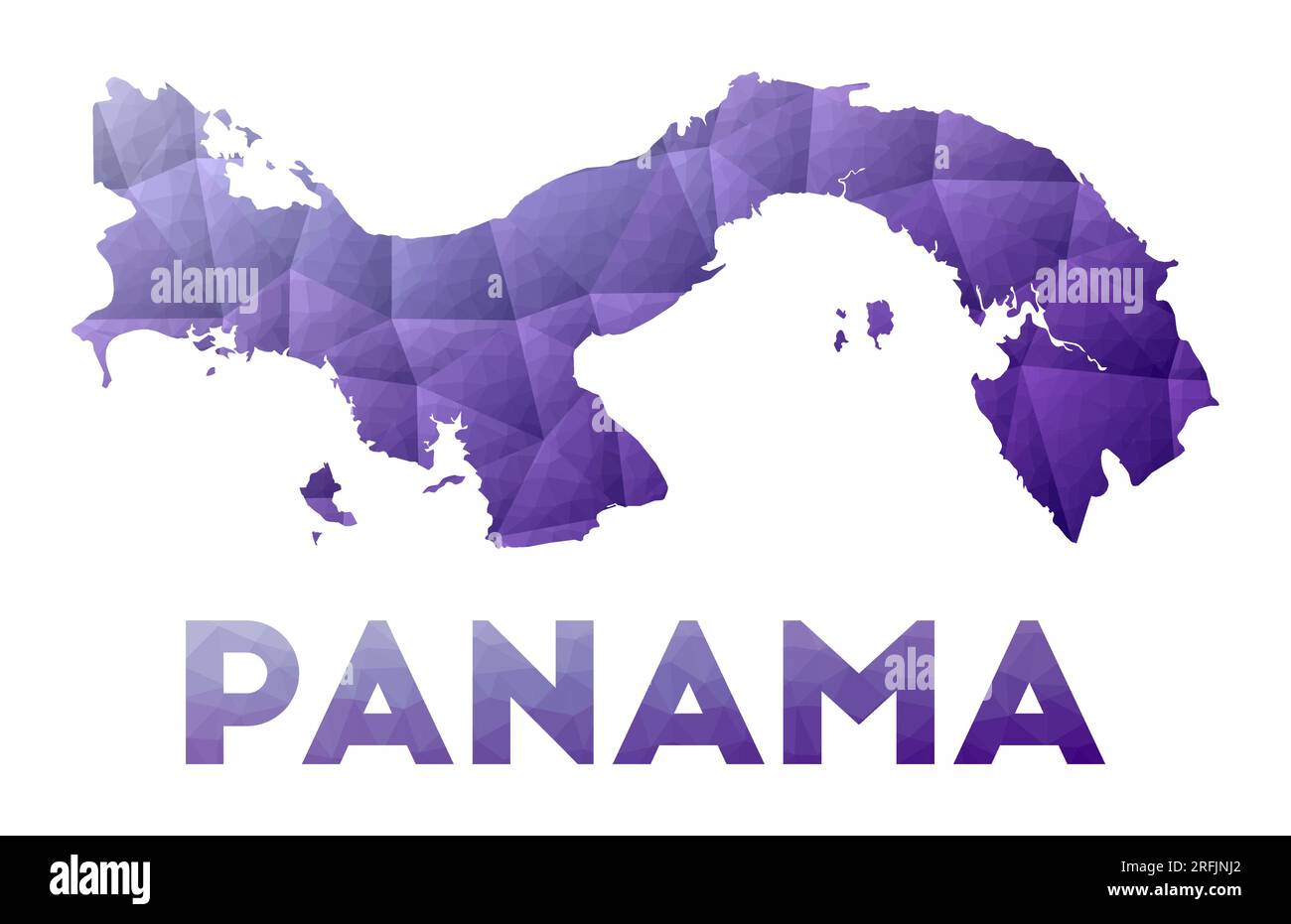 Low poly illustration of Panama. Purple geometric design. Polygonal ...