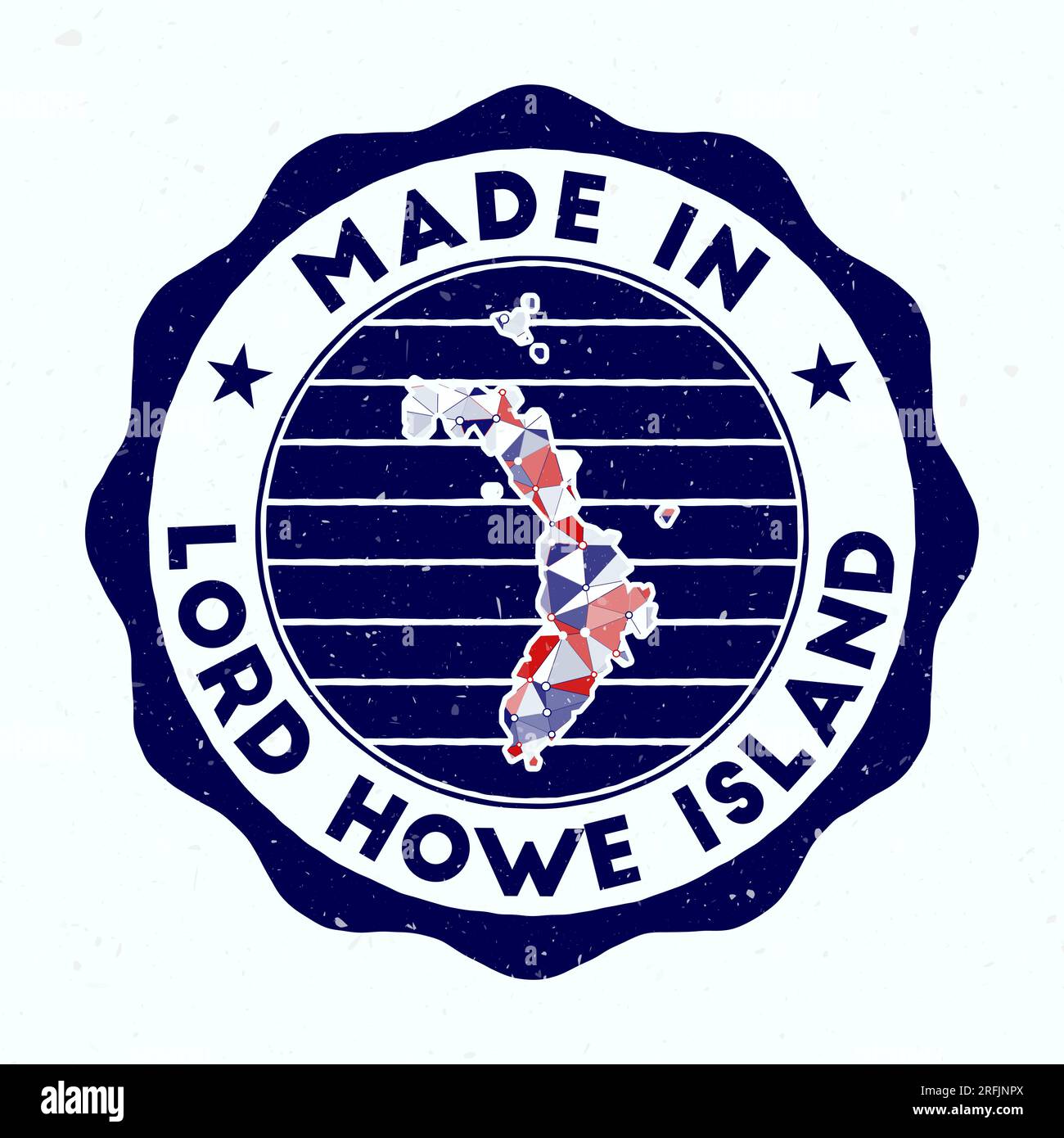 Made In Lord Howe Island. Round stamp. Seal of Lord Howe Island with ...