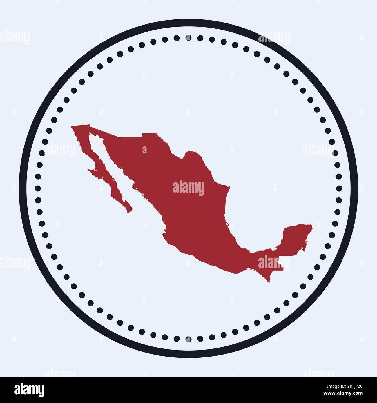 Mexico round stamp. Round logo with country map and title. Stylish ...