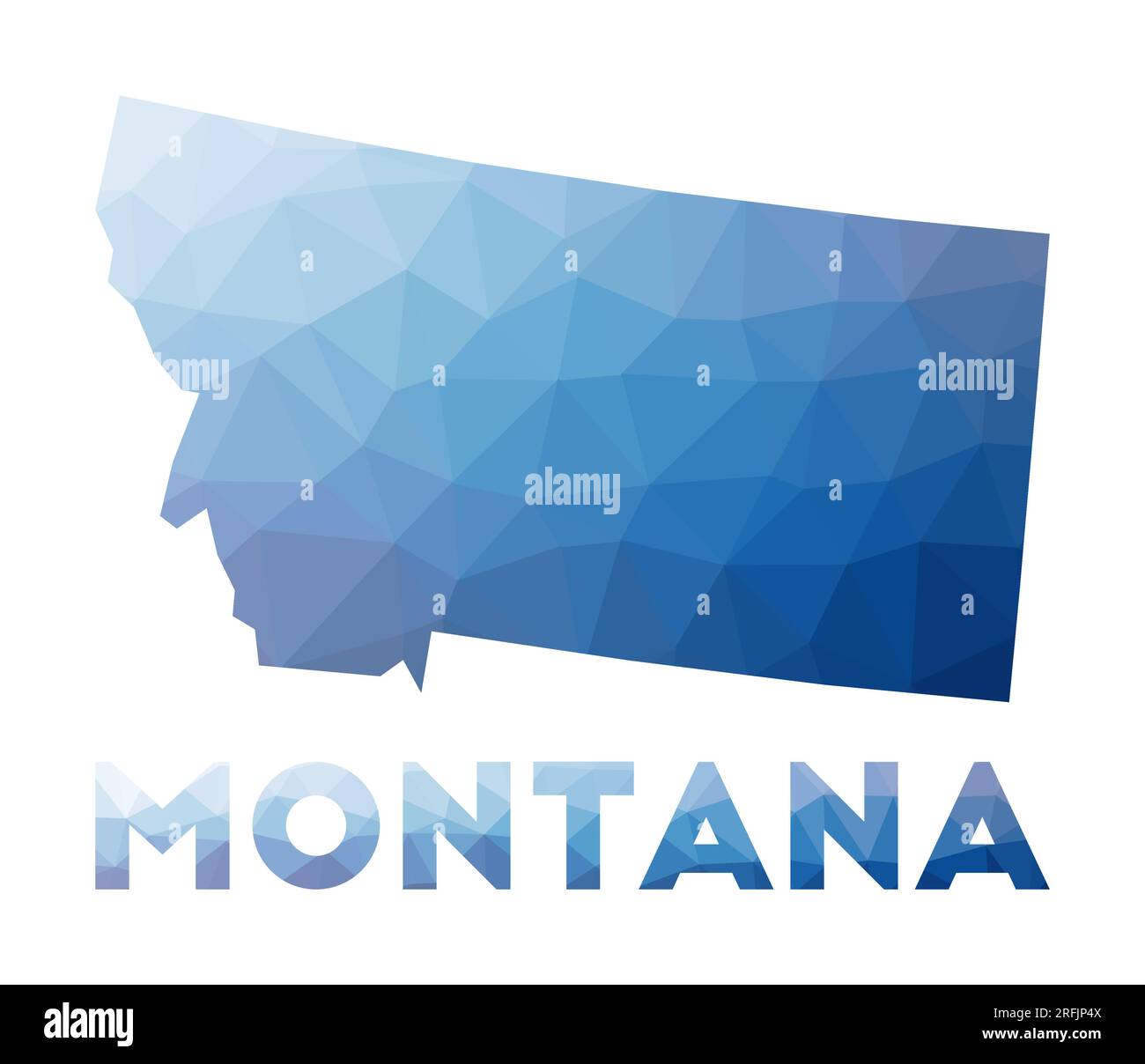 Low poly map of Montana. Geometric illustration of the US state ...