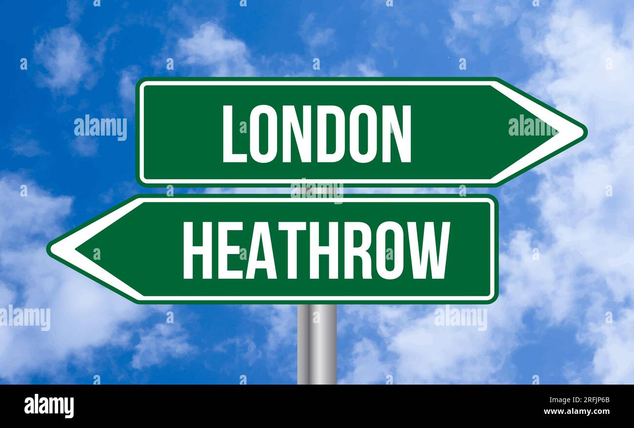 Heathrow road sign hi-res stock photography and images - Alamy