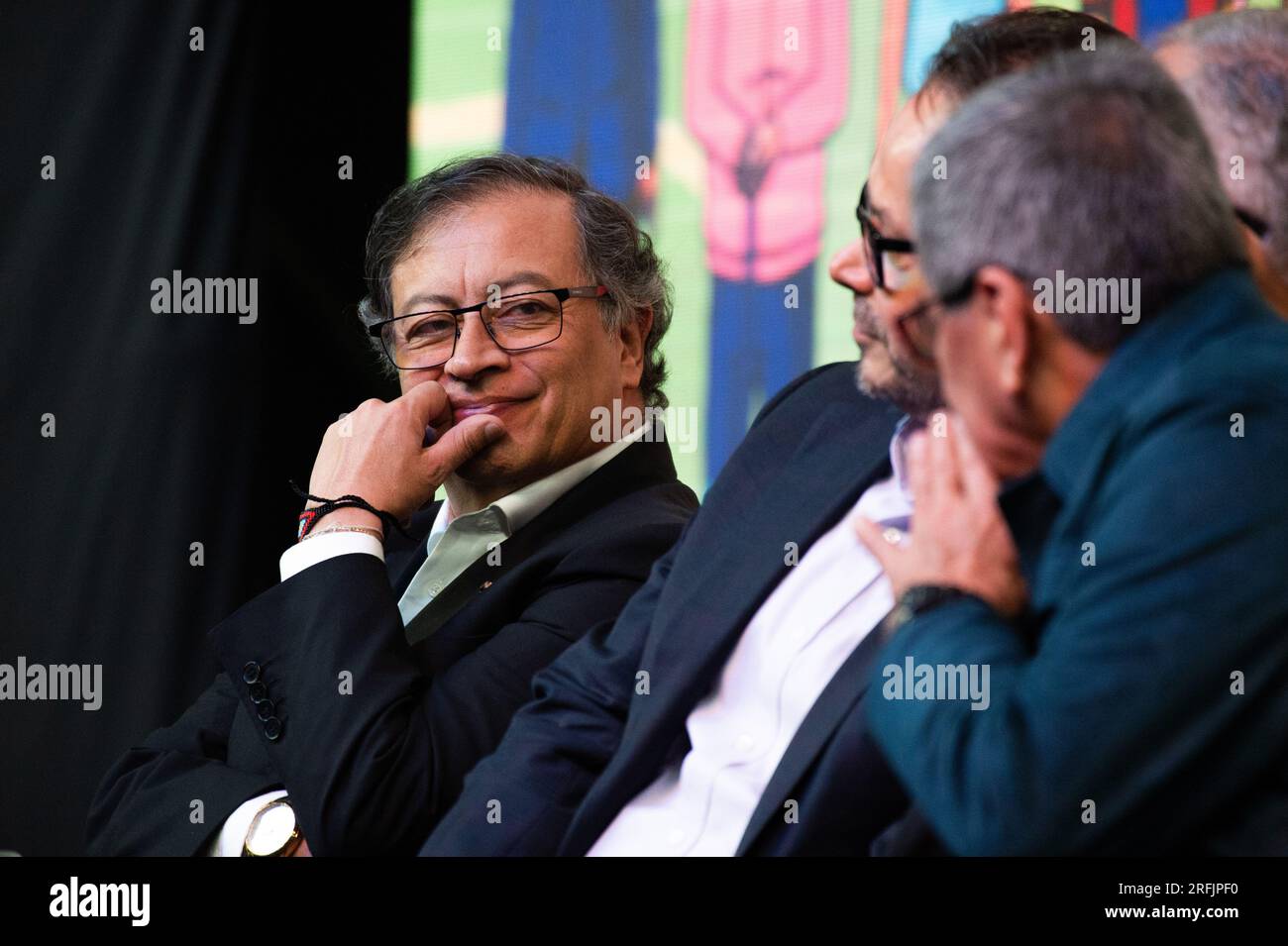 Bogota, Colombia. 03rd Aug, 2023. Colombian president Gustavo Petro (L ...