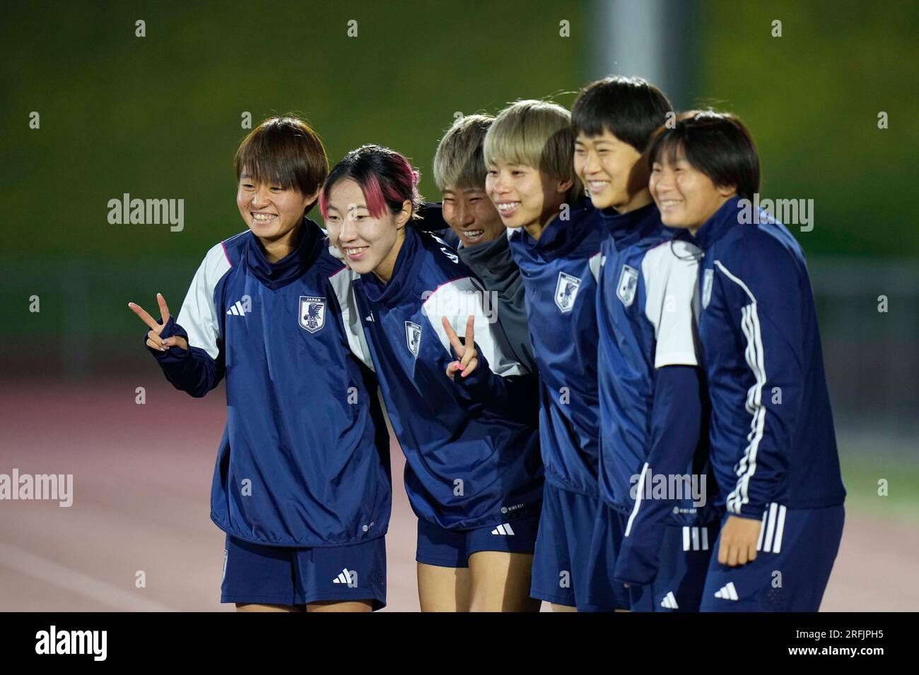 Japan's players from left, Hinata Miyazawa, Jun Endo, goalkeeper Chika Hirao, Mina Tanaka, Maika ...