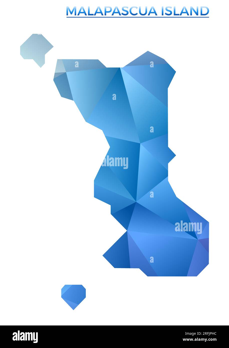 Vector polygonal Malapascua Island map. Vibrant geometric island in low ...