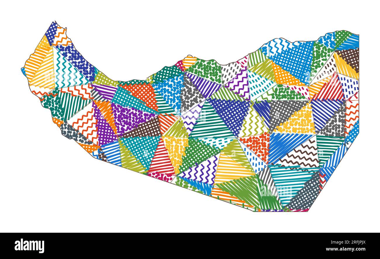 Kid style map of Somaliland. Hand drawn polygons in the shape of ...