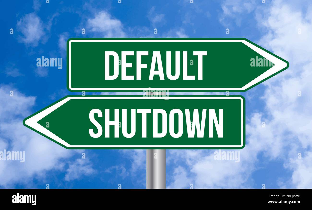 Default or shutdown road sign on sky background Stock Photo - Alamy