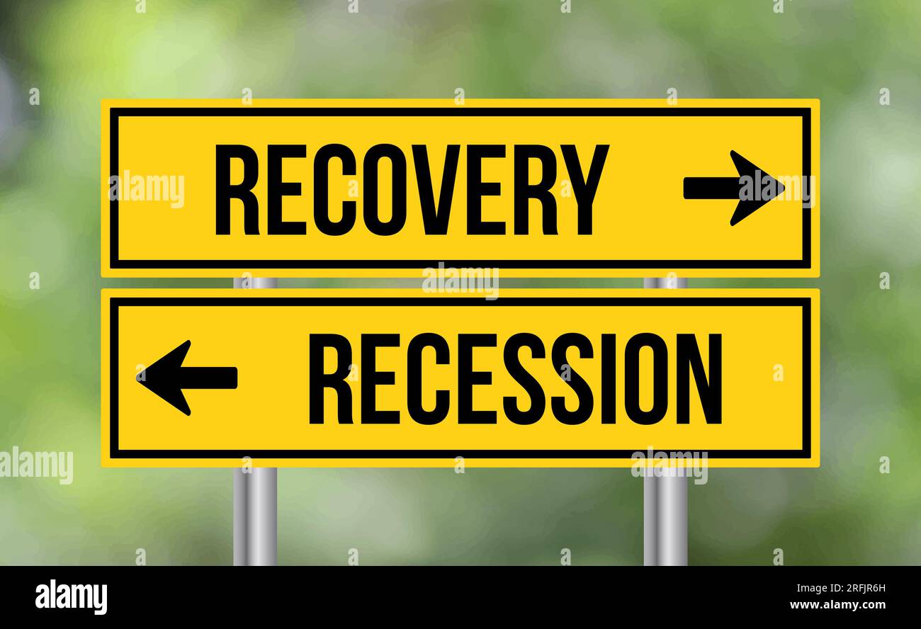 Recession road sign hi-res stock photography and images - Alamy