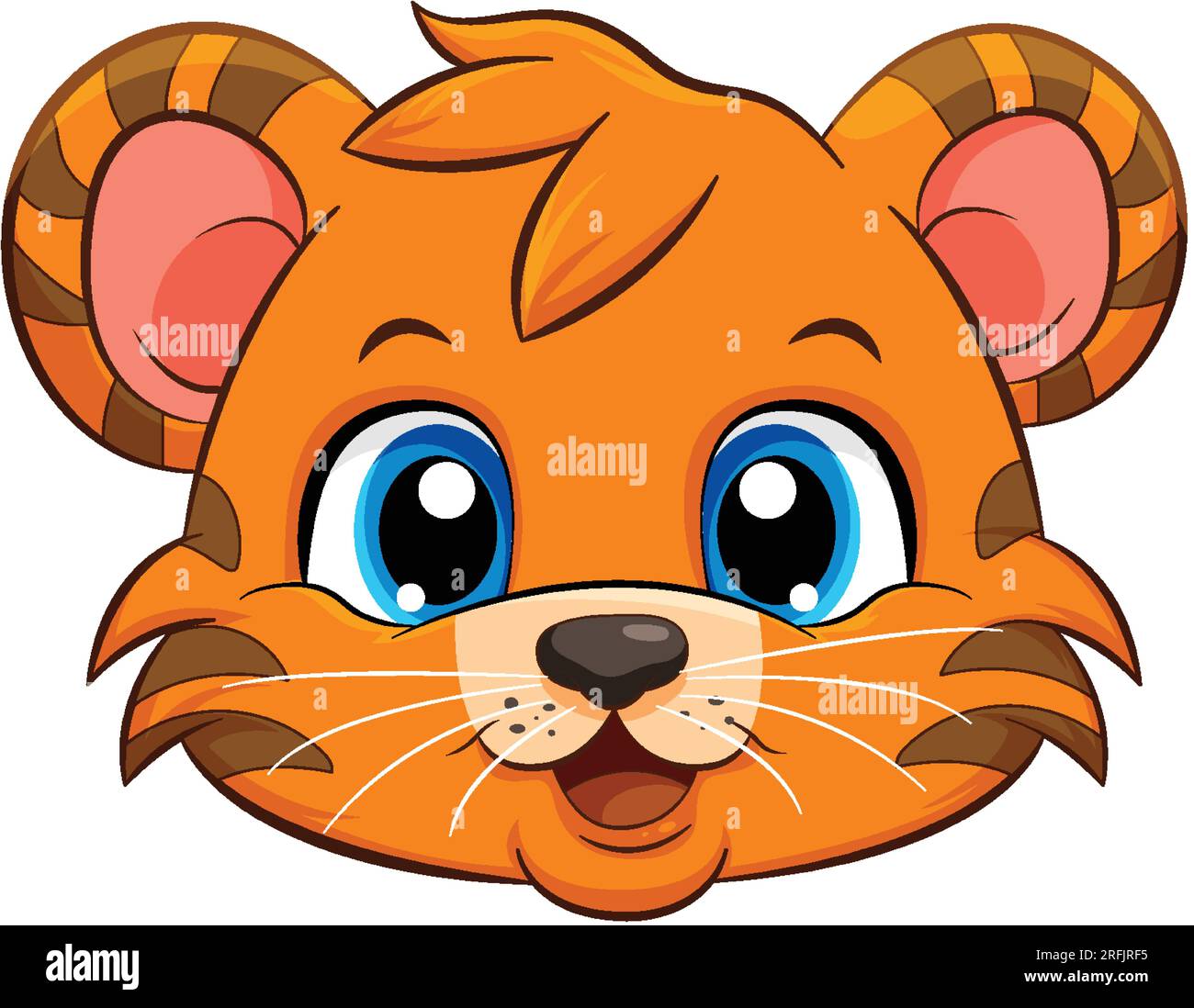 Little Cute Tiger Cartoon Character illustration Stock Vector Image ...