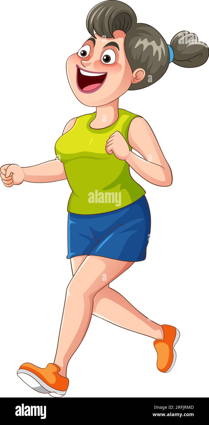 Chubby Girl Doing Exercise illustration Stock Vector Image & Art - Alamy