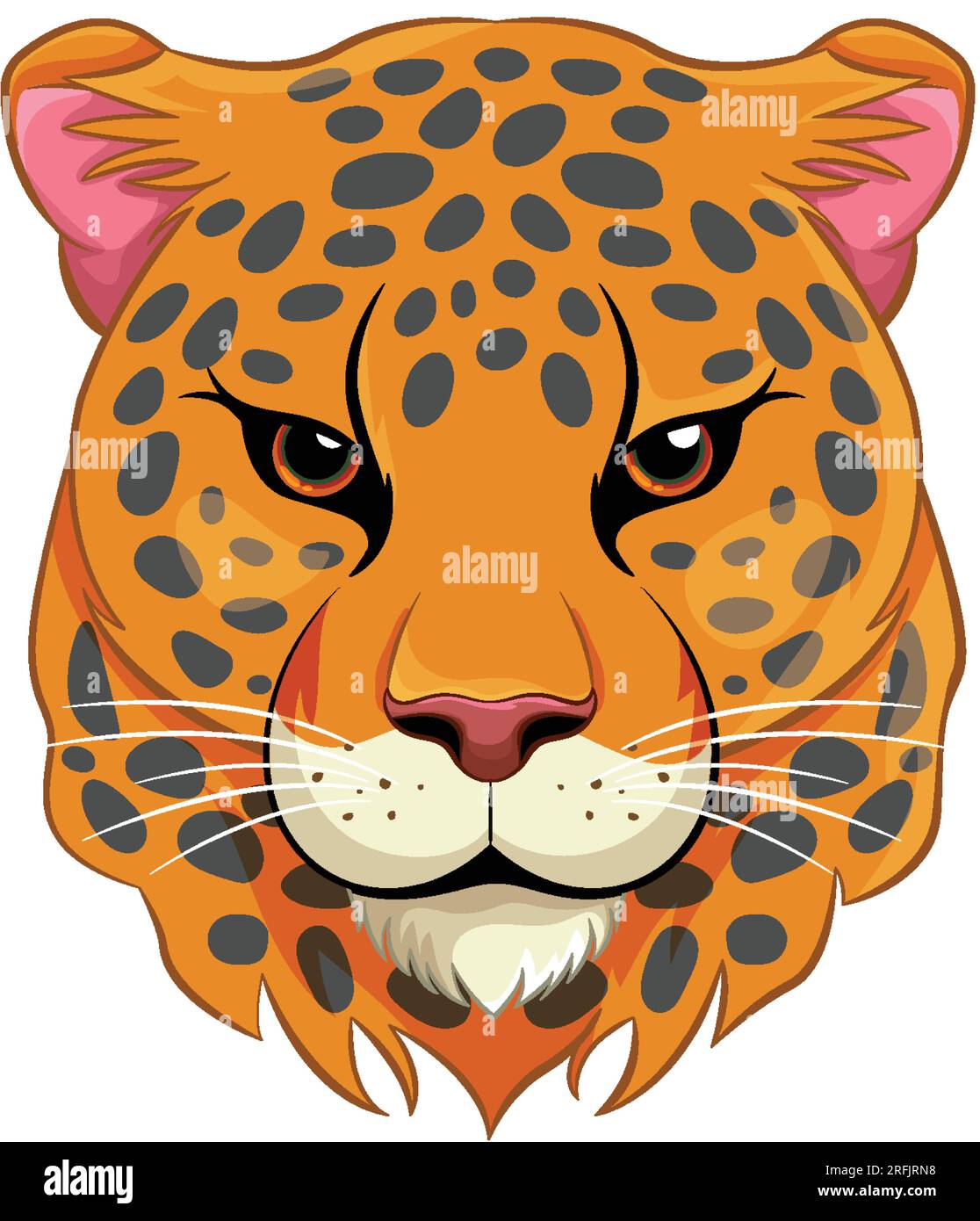 A vector illustration of a cartoon tiger head, isolated on a white ...