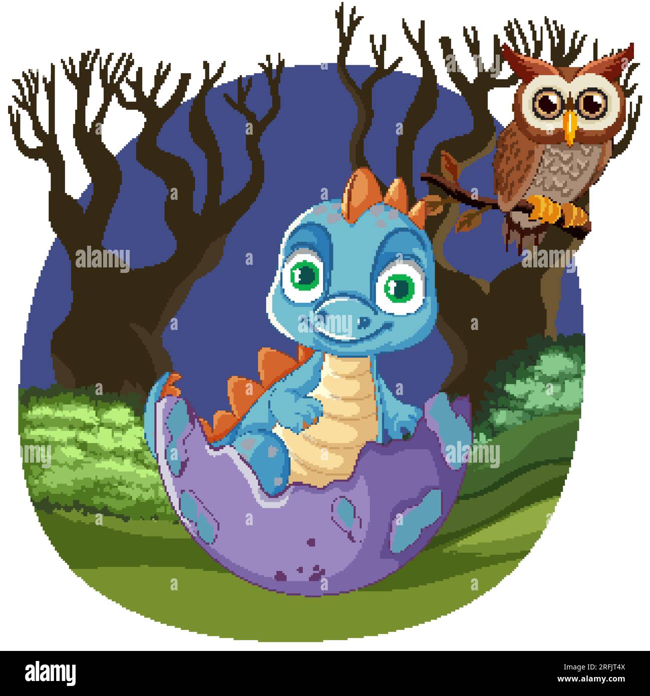 Cartoon Baby Dragon Hatching