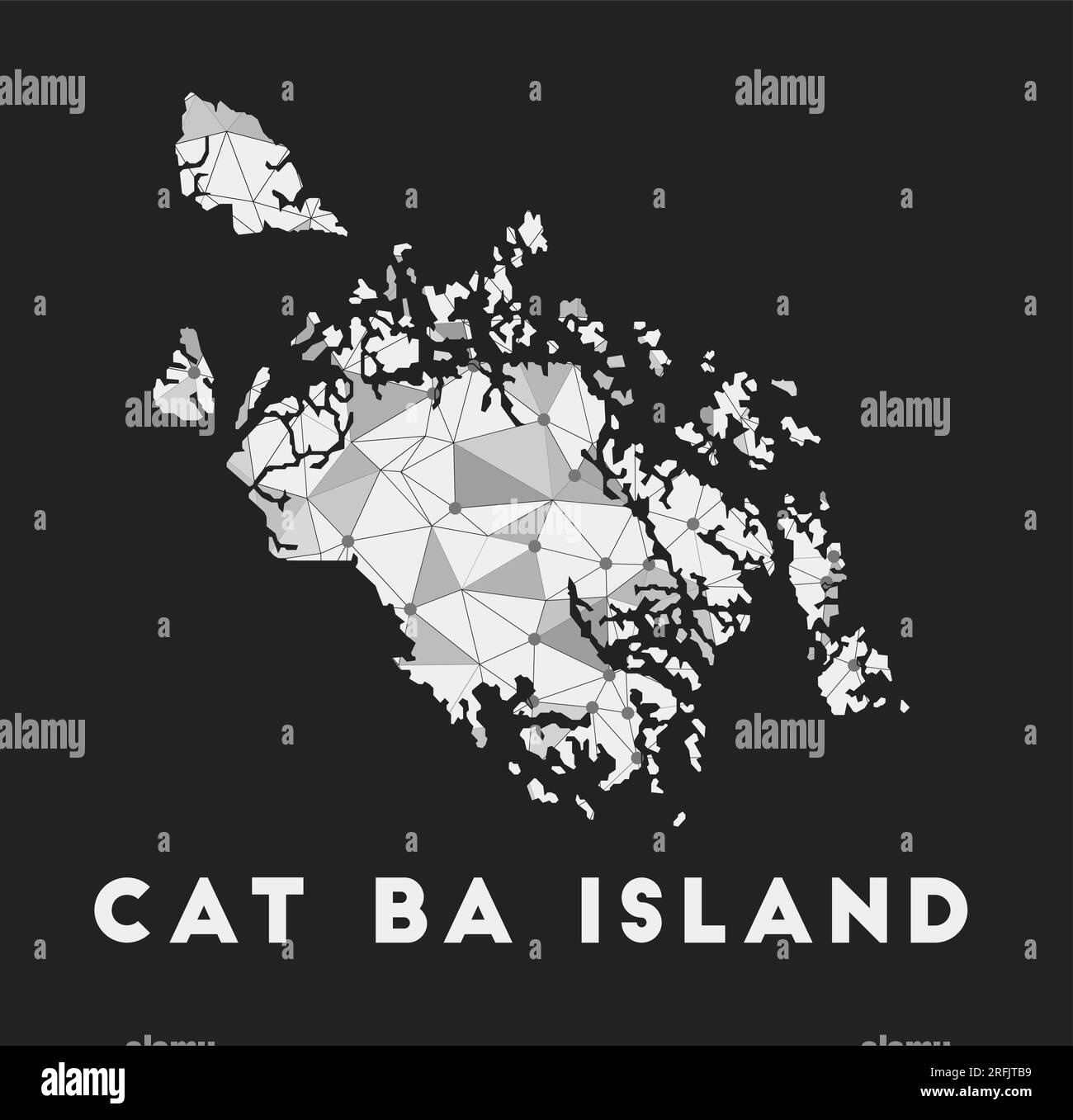 Cat Ba Island - communication network map. Cat Ba Island trendy ...