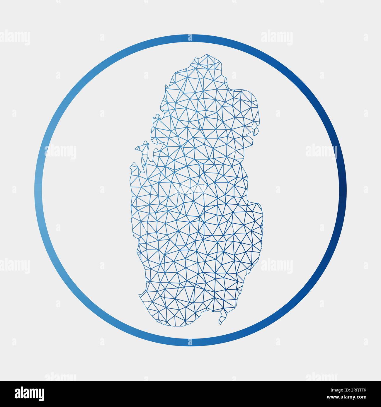 Qatar icon. Network map of the country. Round Qatar sign with gradient ...