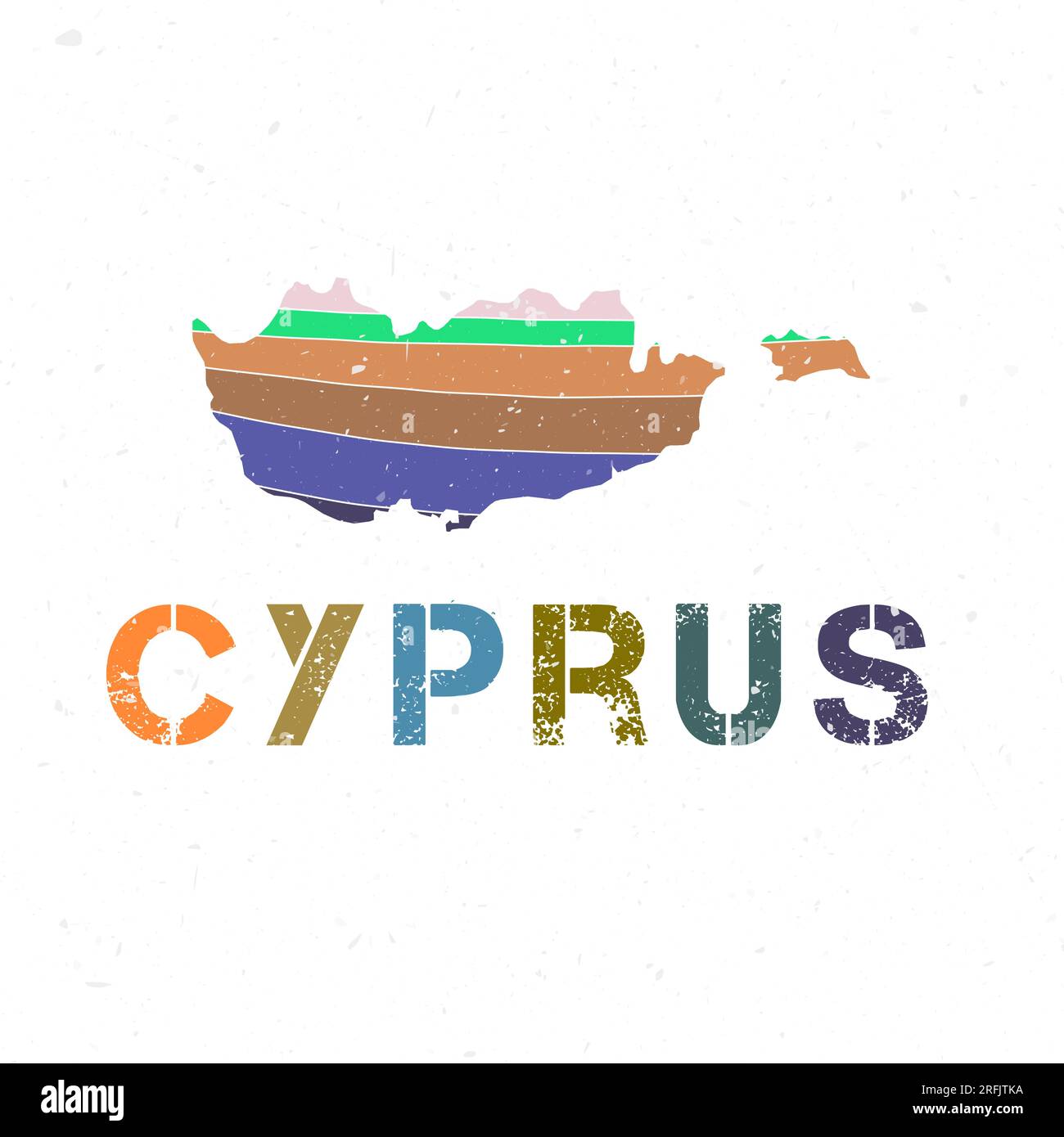 Cyprus map design. Shape of the country with beautiful geometric waves ...