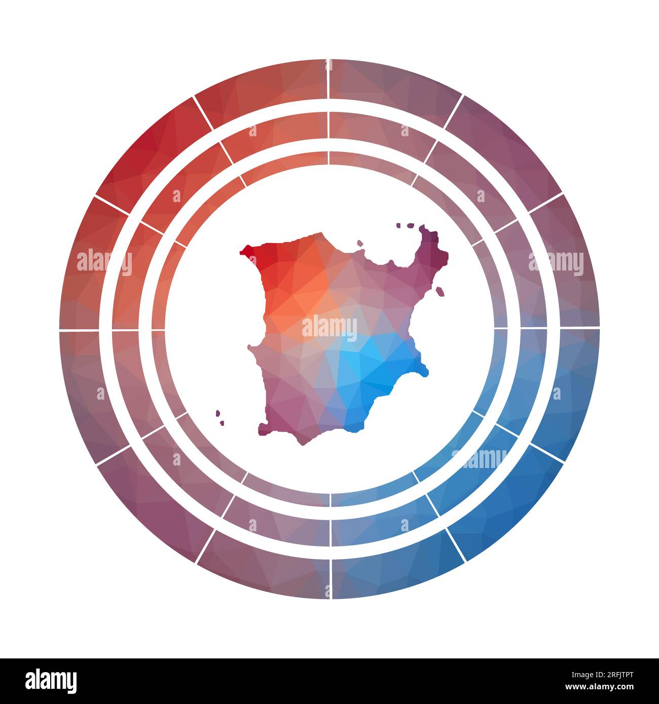 Ko Samui badge. Bright gradient logo of island in low poly style ...