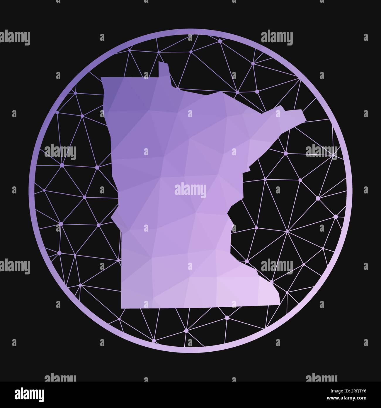Minnesota icon. Vector polygonal map of the US state. Minnesota icon in ...