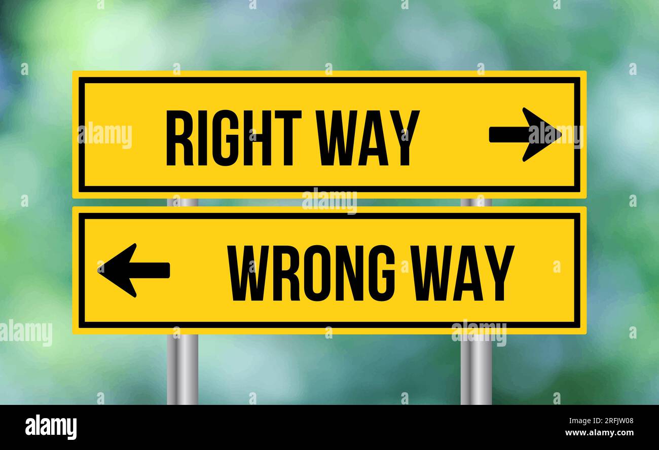 Right wrong way road sign hi-res stock photography and images - Alamy