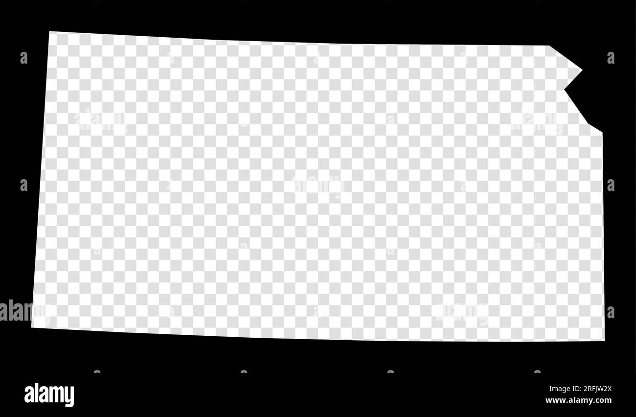 Stencil map of Kansas. Simple and minimal transparent map of Kansas ...
