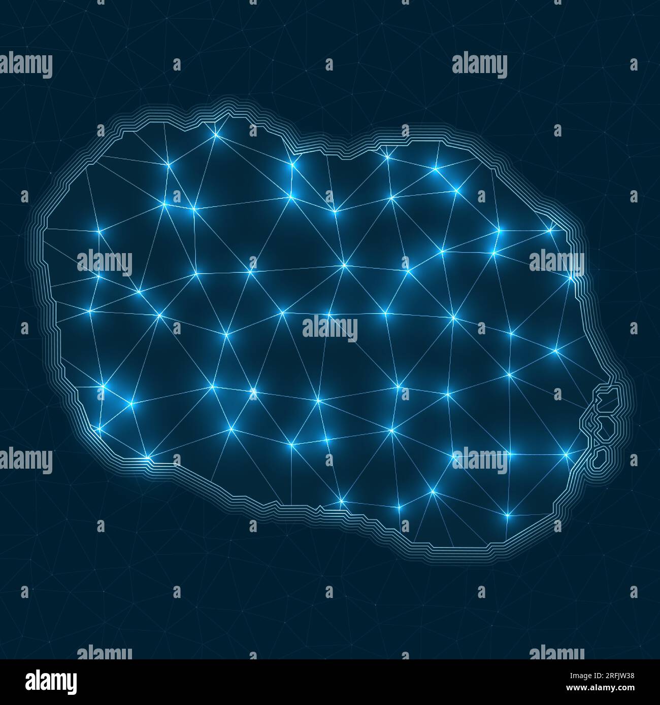 Cook Islands network map. Abstract geometric map of the island. Digital ...