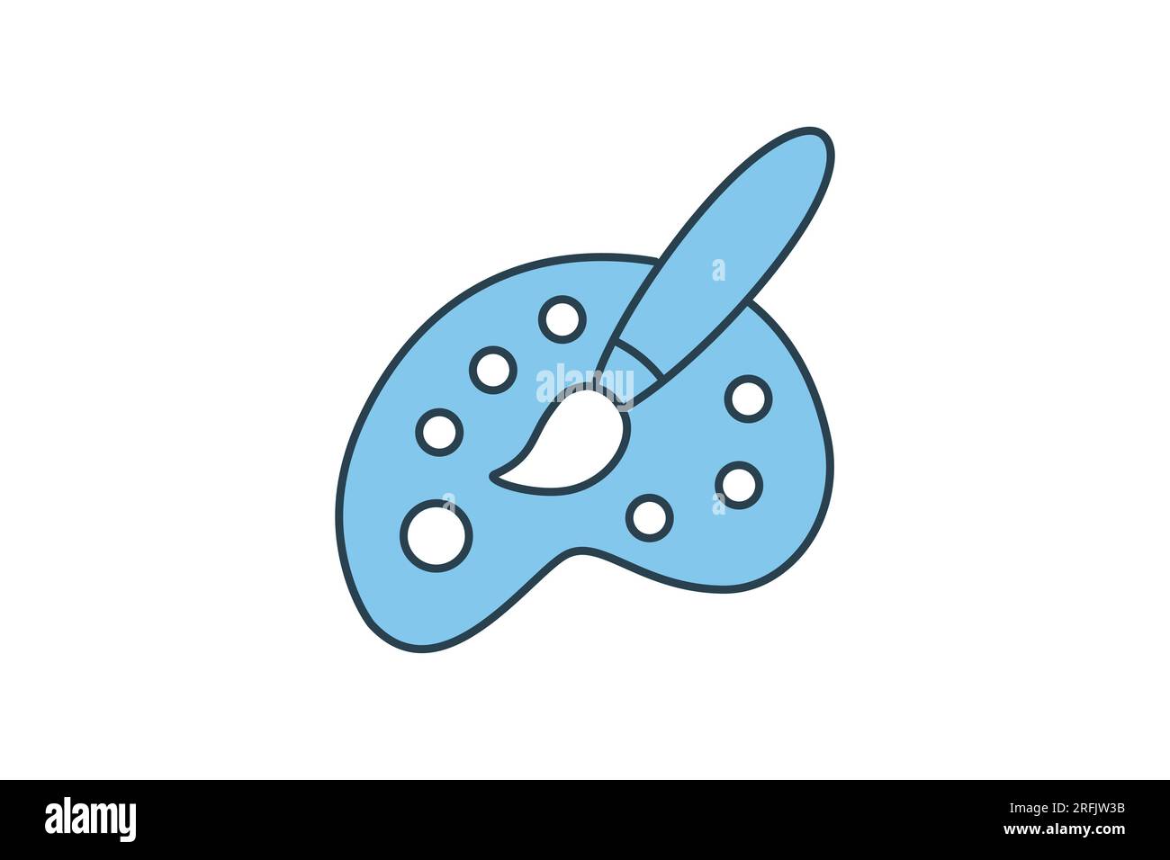 Paint brush and Palette icon. icon related to painting. mixing board ...