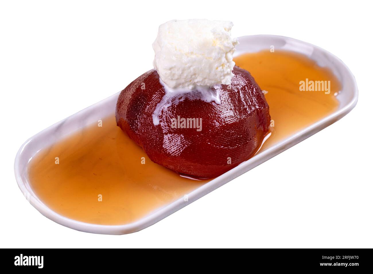 Quince dessert. Traditional Turkish cuisine delicacies. Quince dessert ...