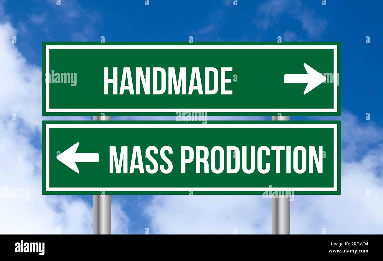 Handmade or mass production road sign on sky background Stock Photo - Alamy