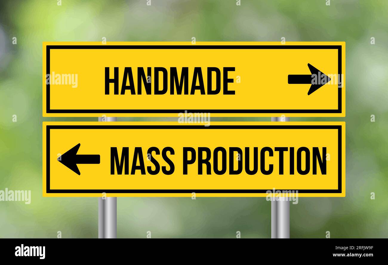 Handmade or mass production road sign on blur background Stock Photo ...