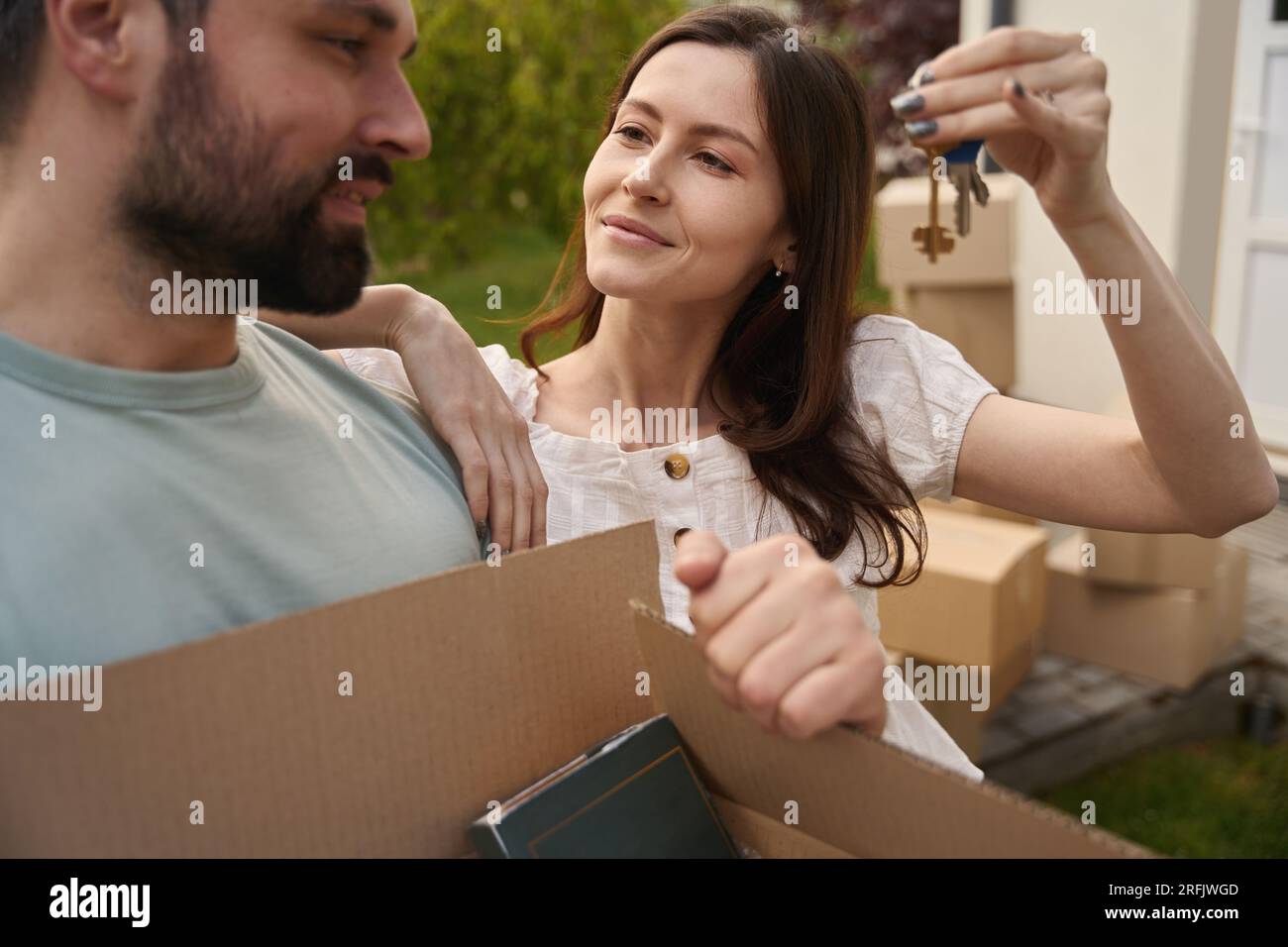 Handsome boyfriend putting hand hi-res stock photography and images - Alamy