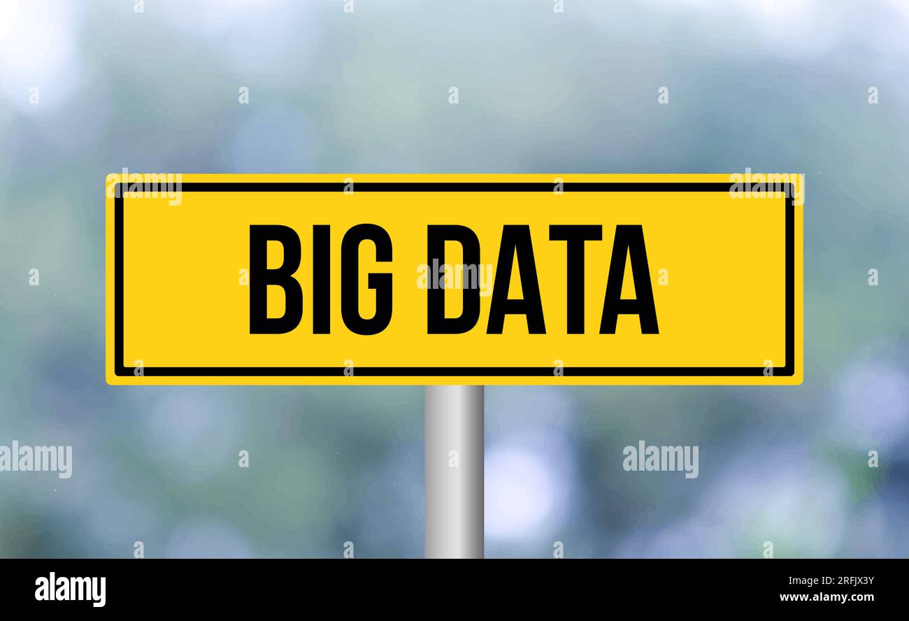 Big data road sign on blur background Stock Photo - Alamy
