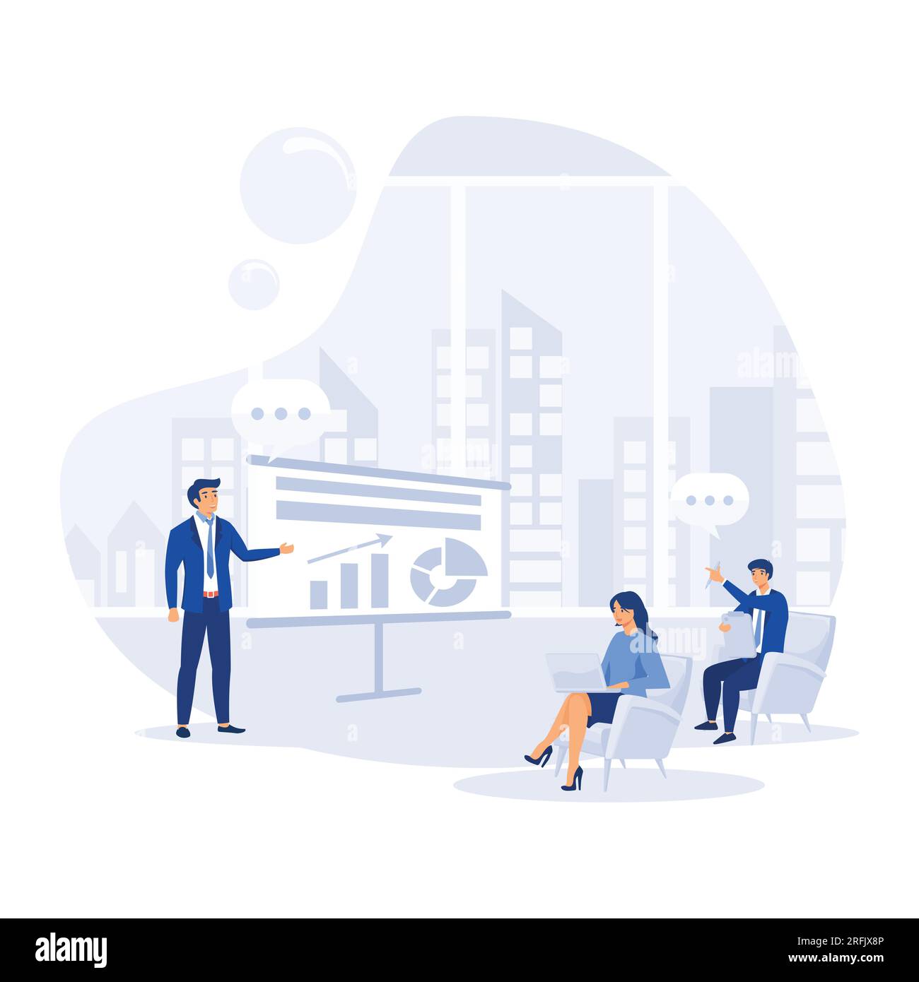 Speaker presenting audience in conference Stock Vector Images - Alamy