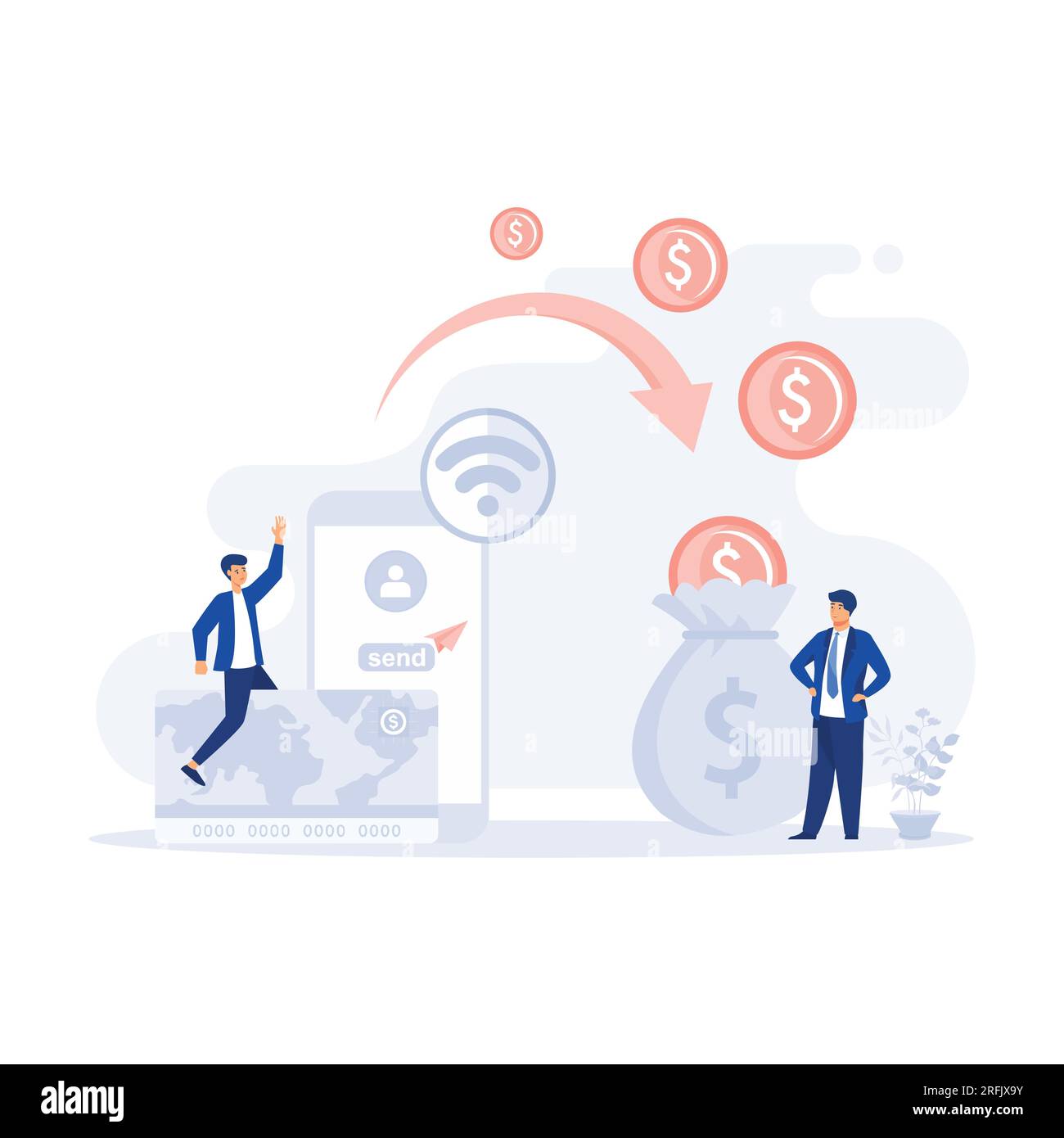 Financial transactions. Pos-terminal and payment systems, flat modern ...
