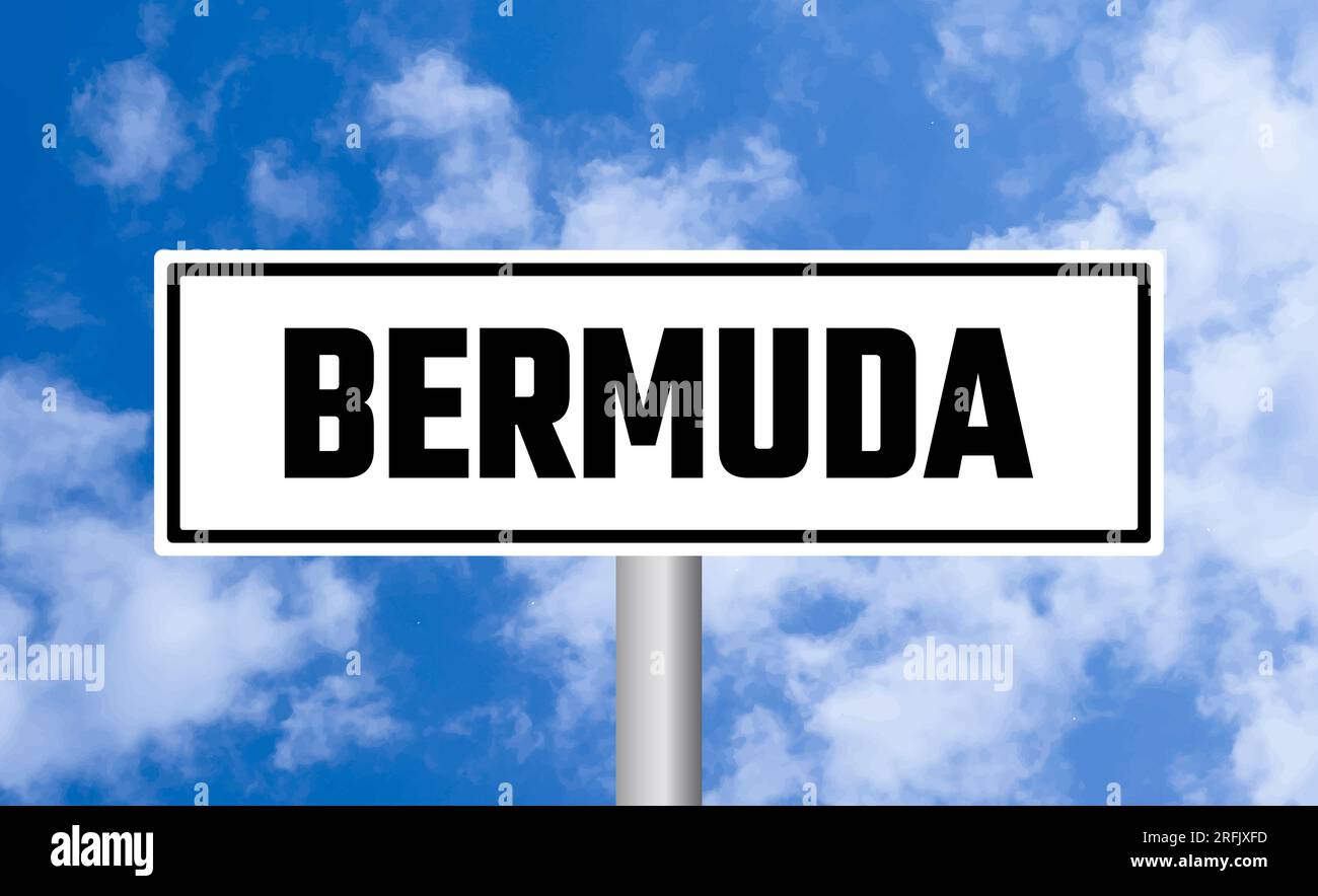 Bermuda road sign on blue sky background Stock Photo - Alamy