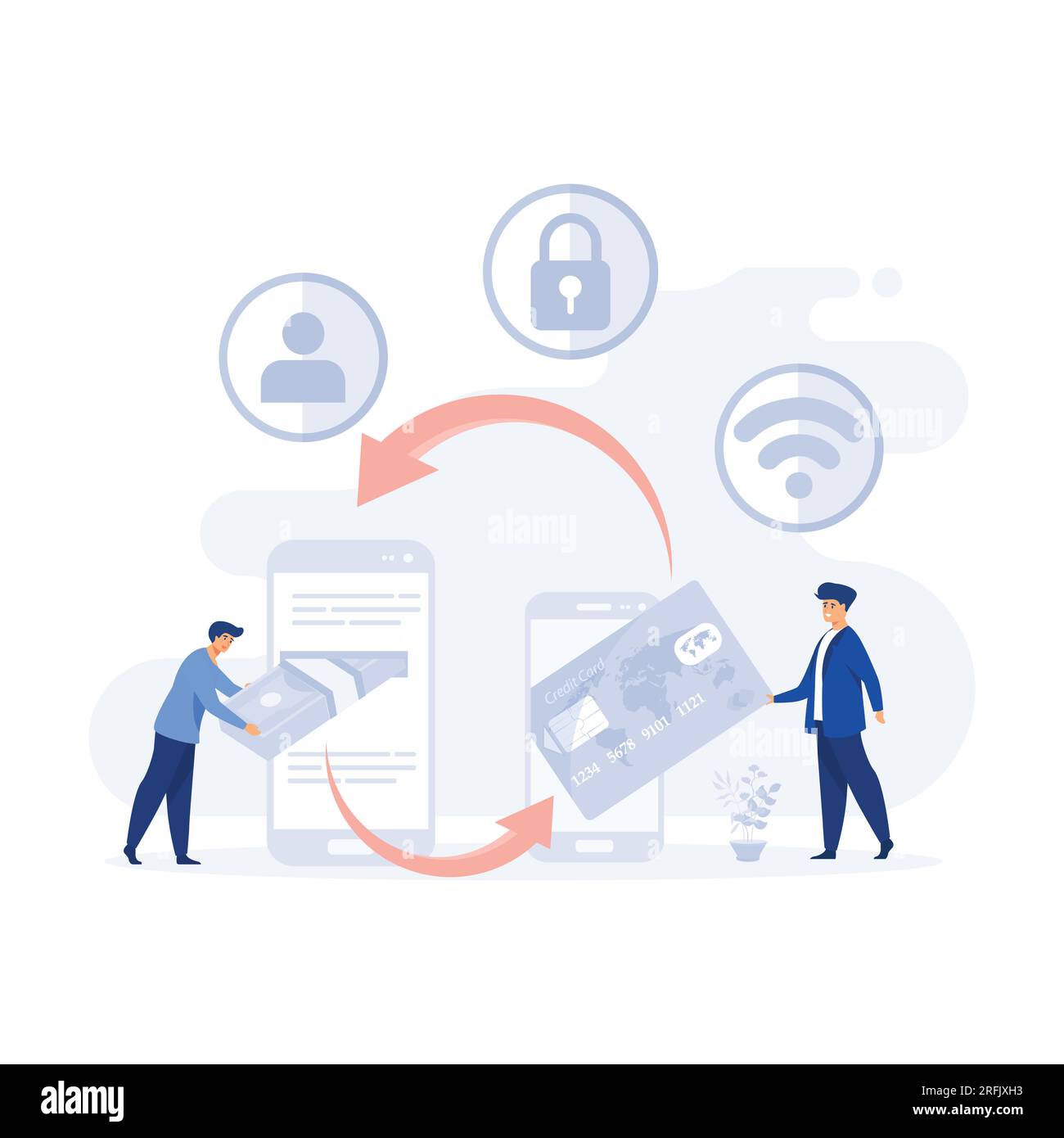 money transfer, flat modern vector illustration Stock Vector Image ...