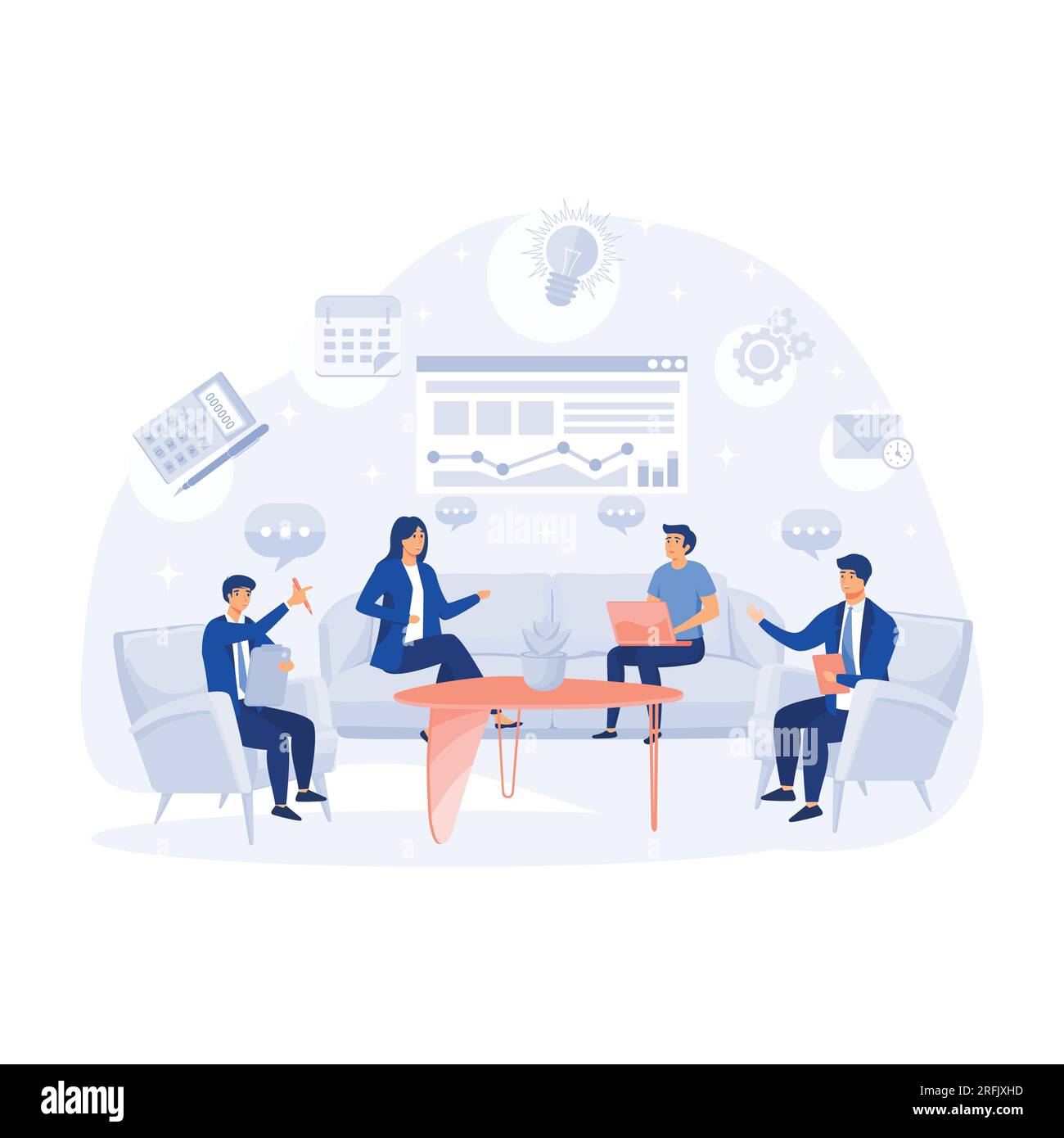 Digital vector company meeting talking Stock Vector Images - Alamy