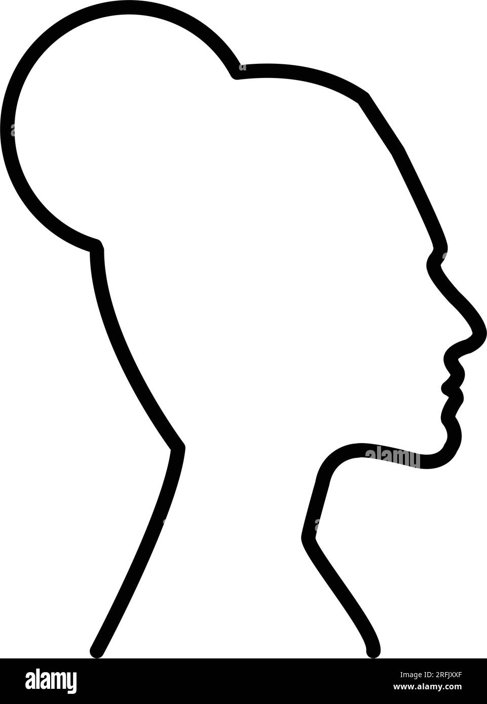 Face outline of female or woman human head profile silhouette vector ...