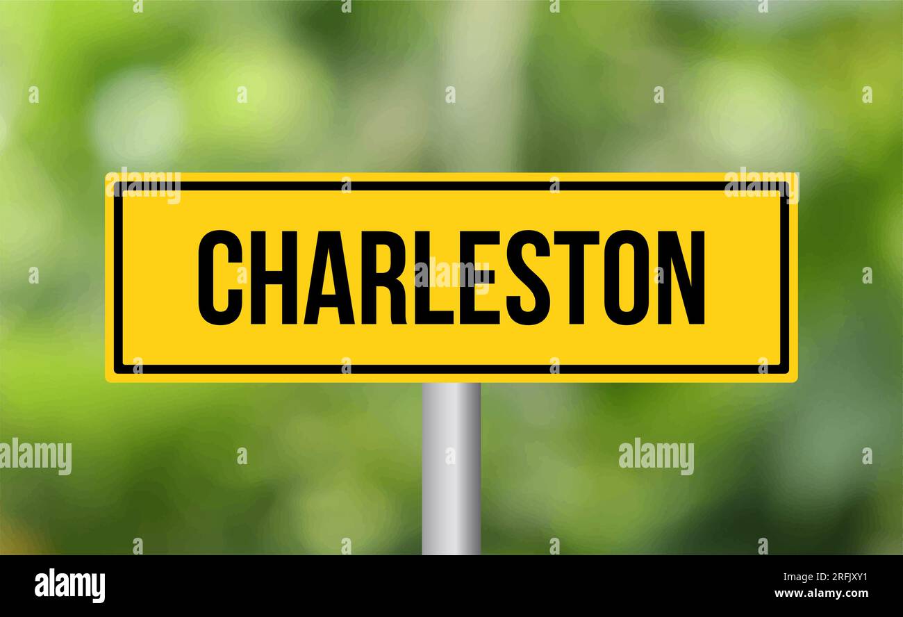 Charleston road sign on blur background Stock Photo - Alamy