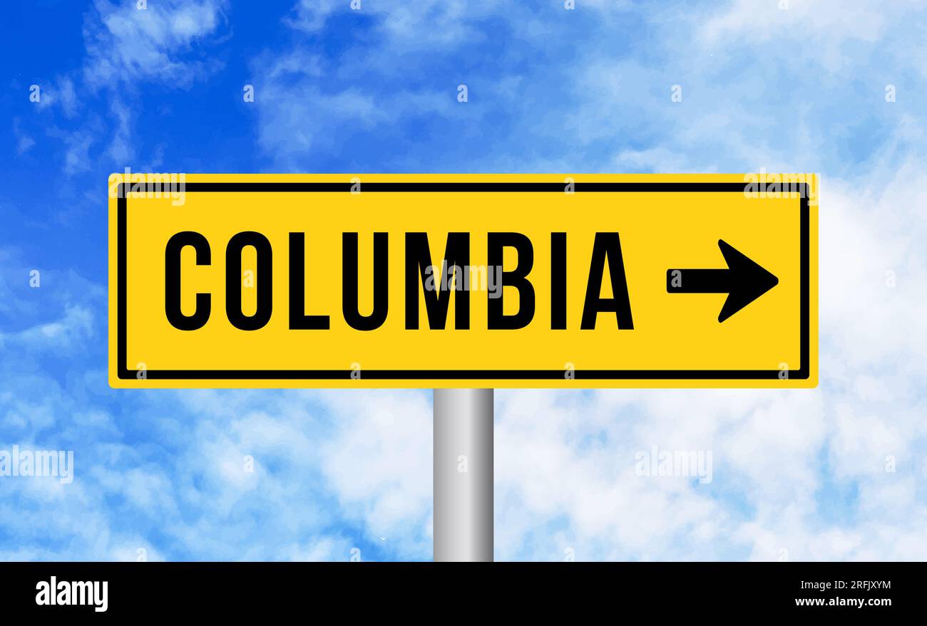 Columbia road sign on cloudy sky background Stock Photo - Alamy