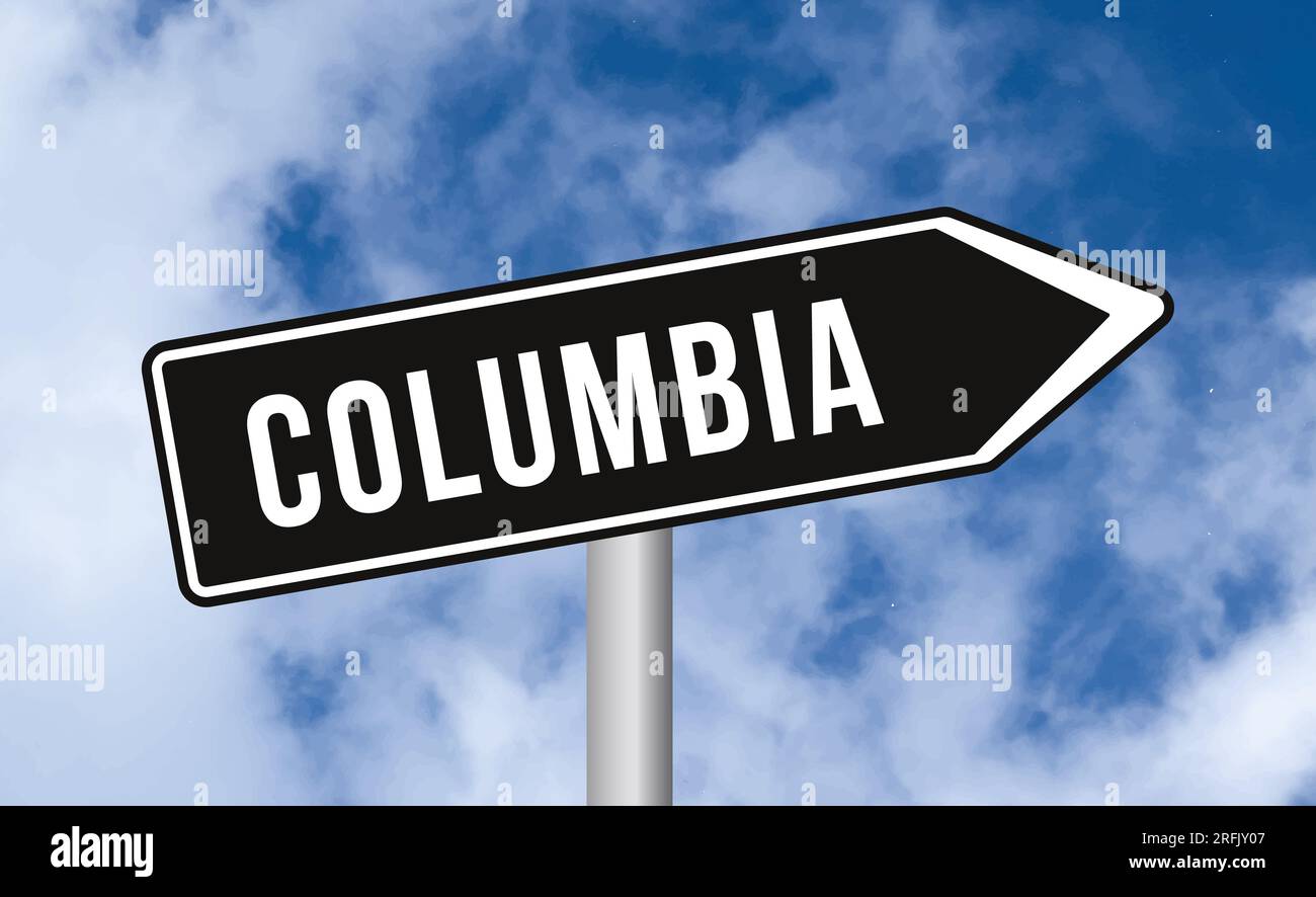 Columbia road sign on cloudy sky background Stock Photo - Alamy