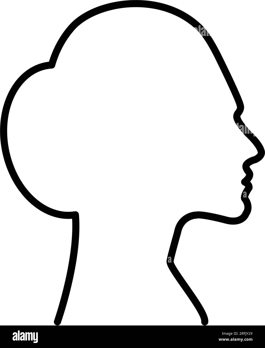 Face outline of female or woman human head profile silhouette vector ...