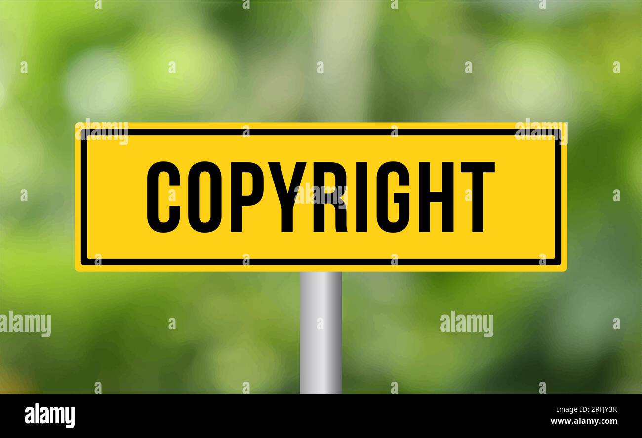 Copyright road sign on blur background Stock Photo - Alamy