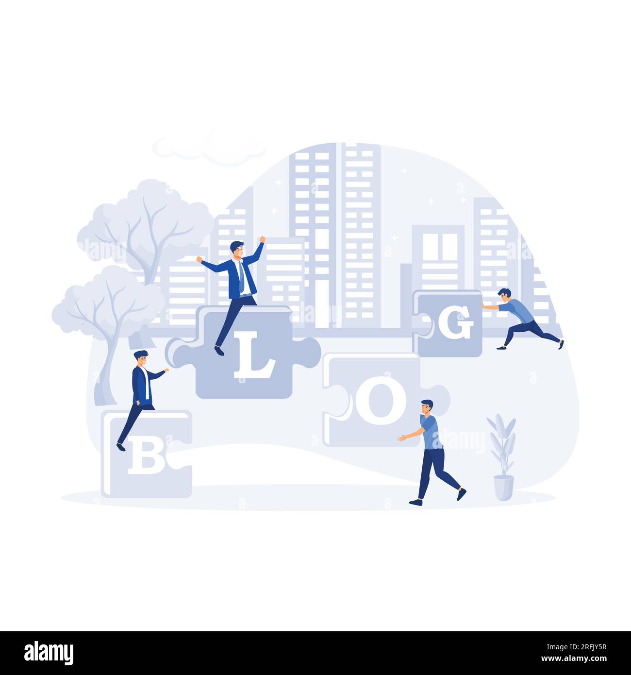 Blog Creative Content Production Workflow Process Poster. Happy ...