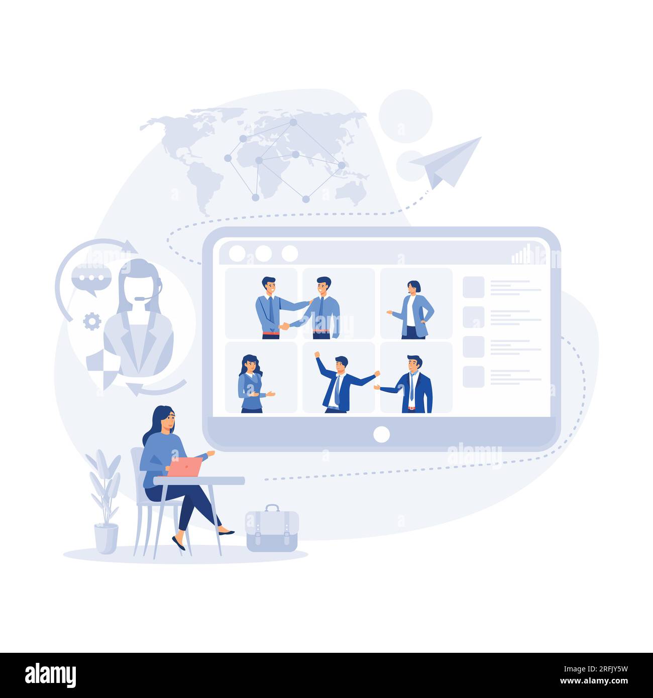 Adult man on conference video Stock Vector Images - Alamy