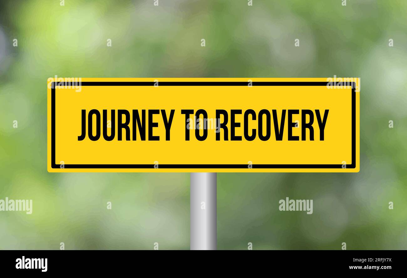 Journey to recovery road sign on blur background Stock Photo - Alamy
