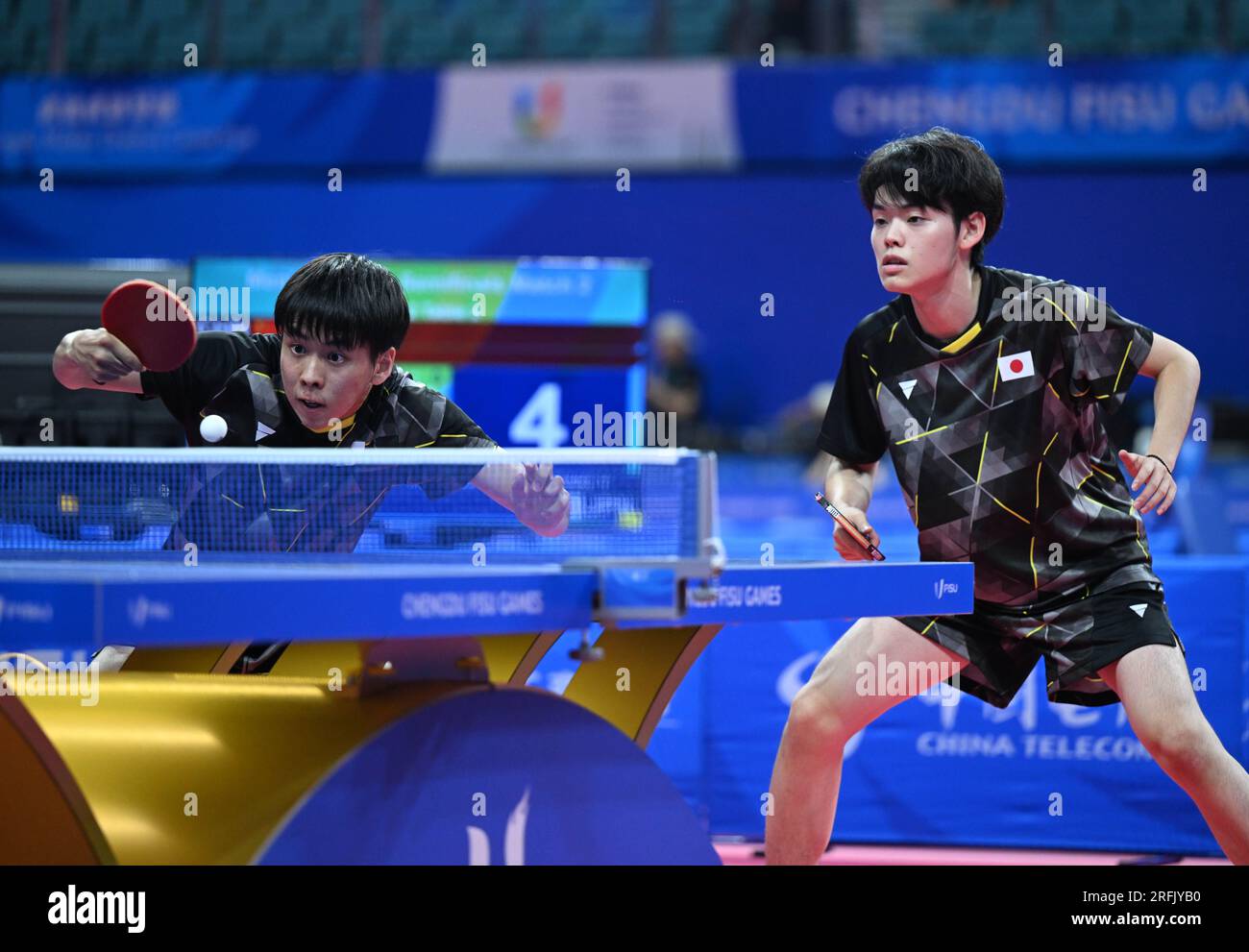 Chengdu, China's Sichuan Province. 4th Aug, 2023. Hamada Kazuki(L ...