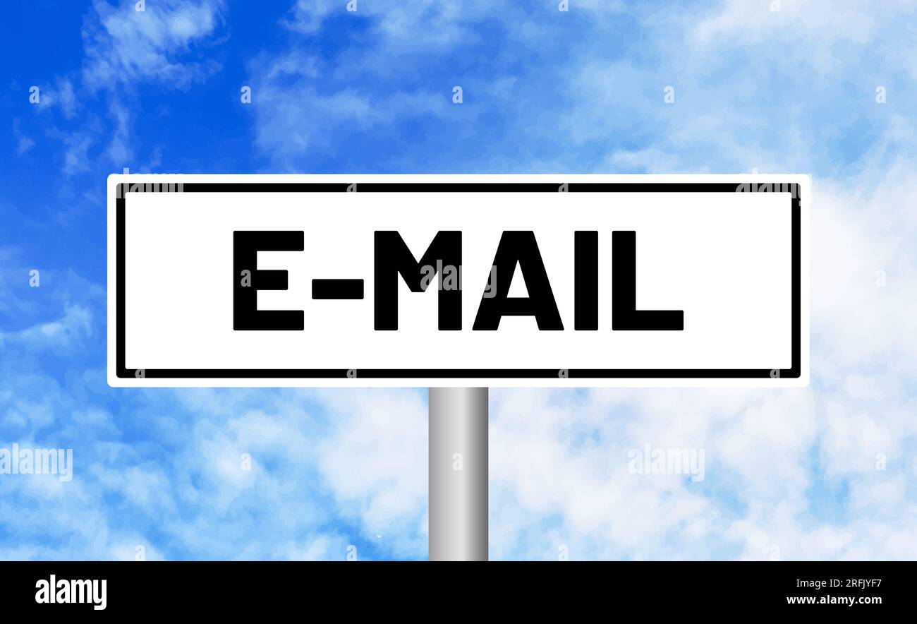 Email road sign on sky background Stock Photo - Alamy