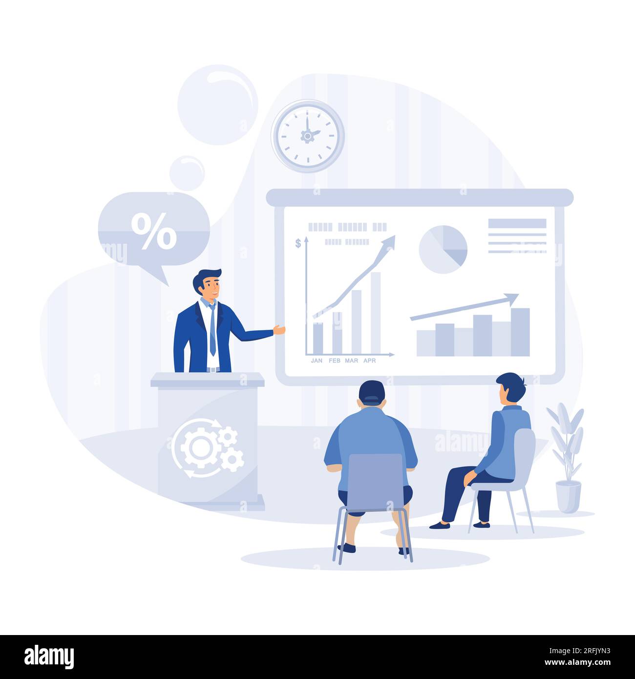 Virtual sales meeting Stock Vector Images - Alamy