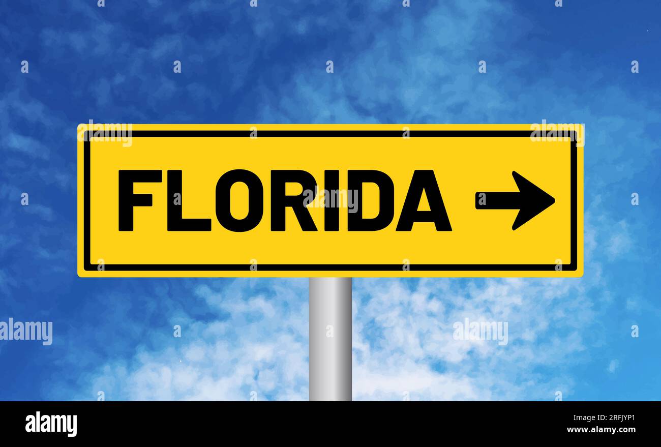 Florida road sign on sky background Stock Photo - Alamy
