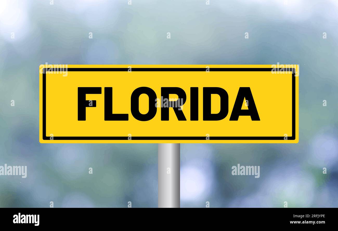 Florida road sign on blur background Stock Photo - Alamy