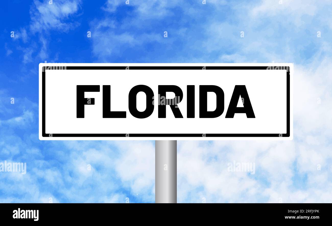 Florida road sign on sky background Stock Photo - Alamy